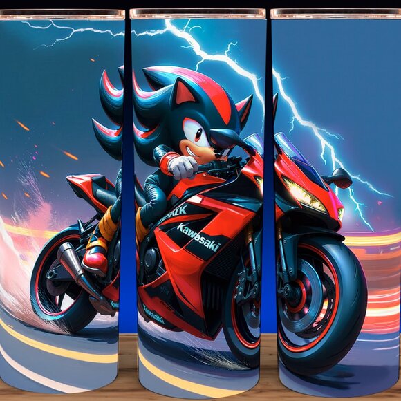 Dining | Shadow The Hedgehog Sonic 3 On Motorcycle Gaming Cup Mug ...